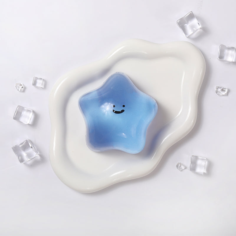 180g Crystal Blue Transparent Smiley Star Taba Squishy – FUFUSQUISHY
