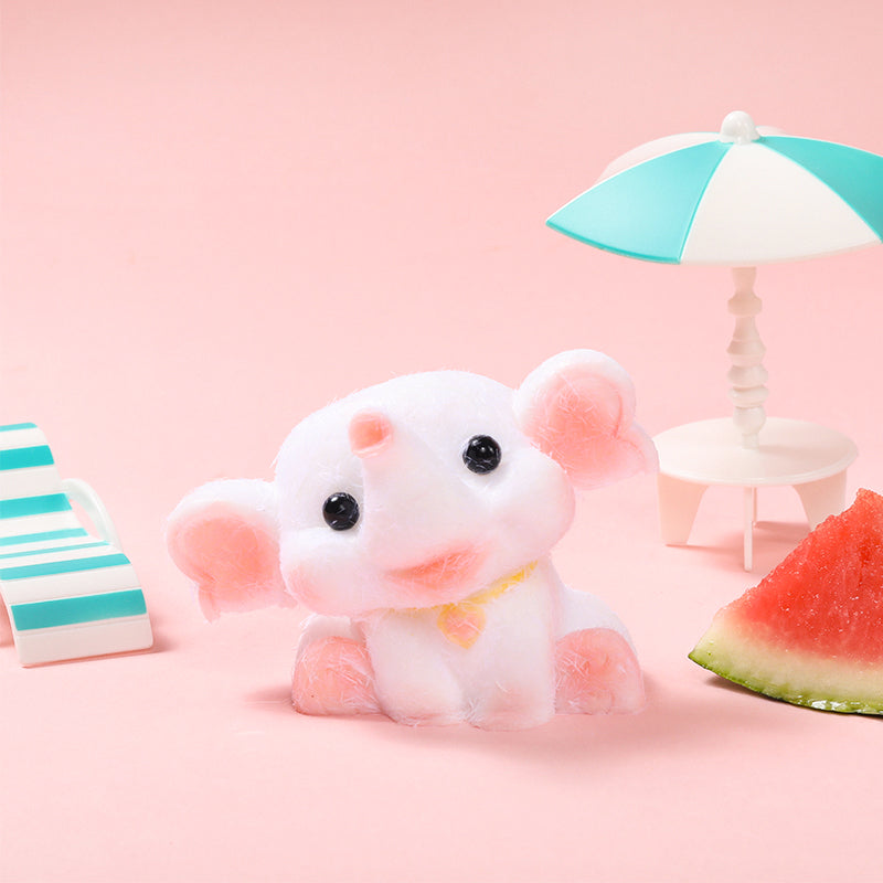 White and Pink Large Elephant Squishy – FUFUSQUISHY