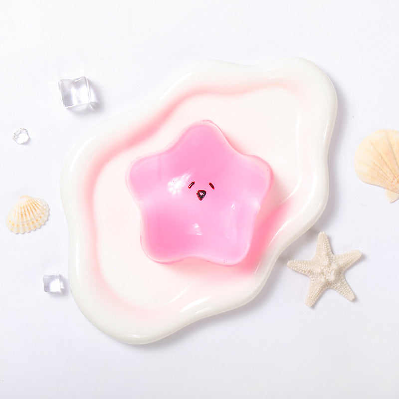 180g Pink Transparent Gudetama Star Taba Squishy – FUFUSQUISHY