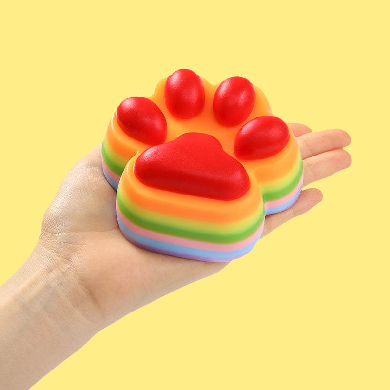 230g Orange Rainbow Cat Paw Taba Squishy – FUFUSQUISHY