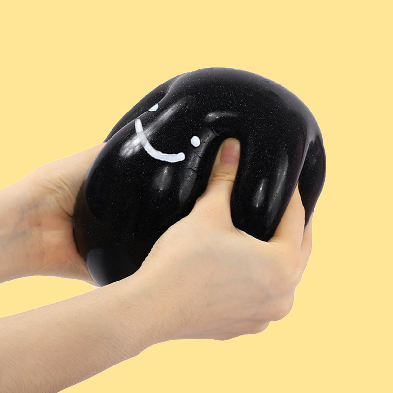 1600g Crystal Black Sparkling Smile Ball Squishy – FUFUSQUISHY