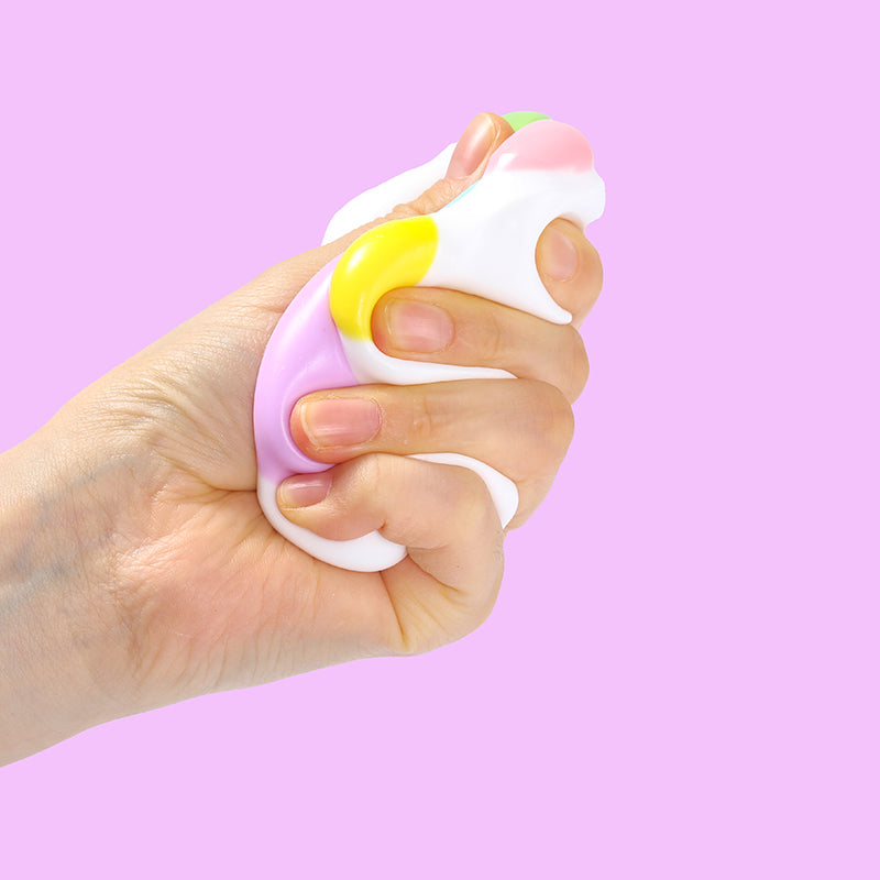 80g White Base Purple with Rainbow Cat Paw Taba Squishy – FUFUSQUISHY