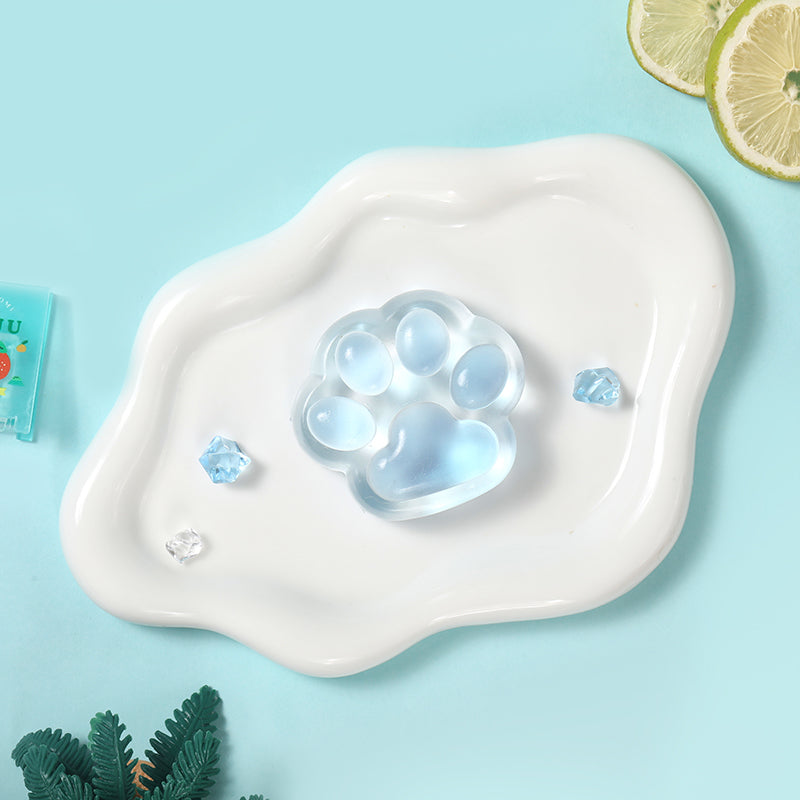 Transparent Blue Cat Paw Taba Squishy – FUFUSQUISHY