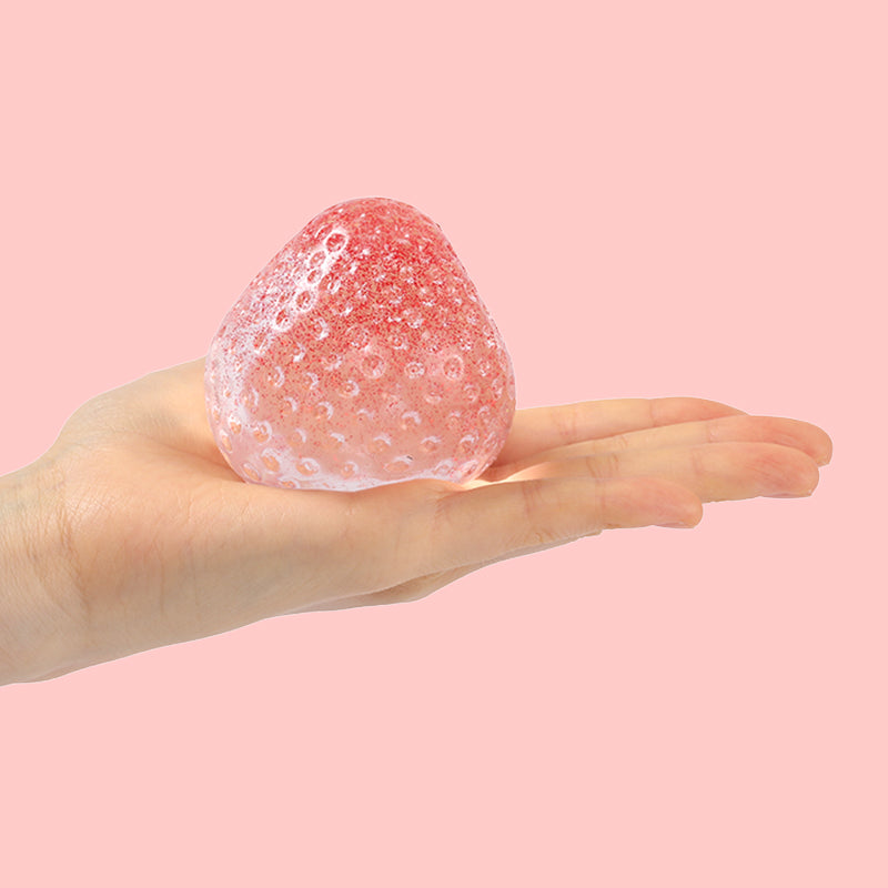 130g Crystal Strawberry with Starry Red Sparkle Taba Squishy – FUFUSQUISHY