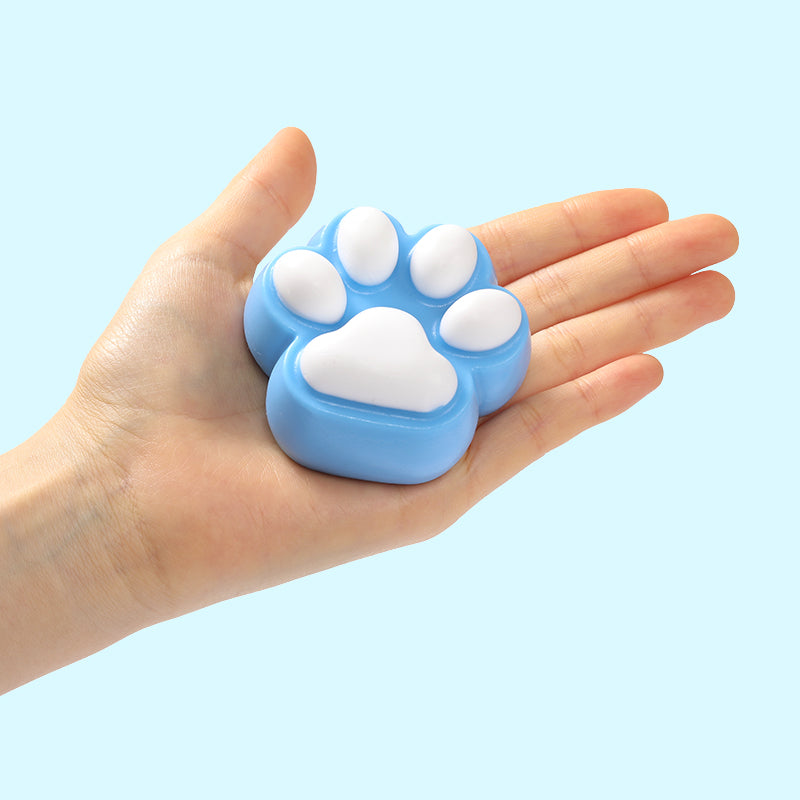 Deep Blue Based White Cat Paw Taba Squishy – FUFUSQUISHY