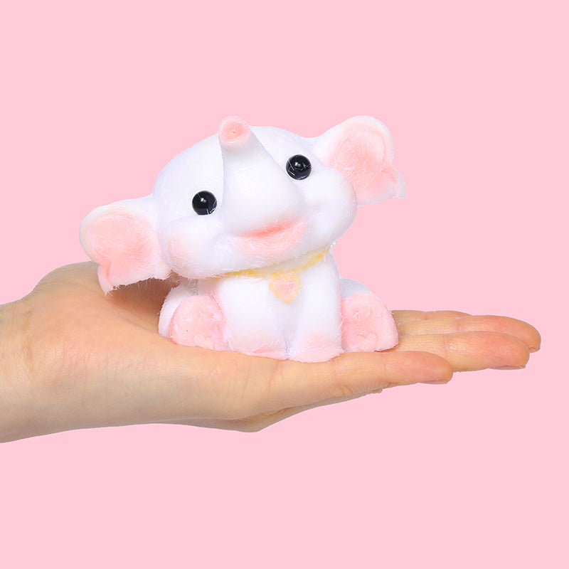 White and Pink Large Elephant Squishy – FUFUSQUISHY