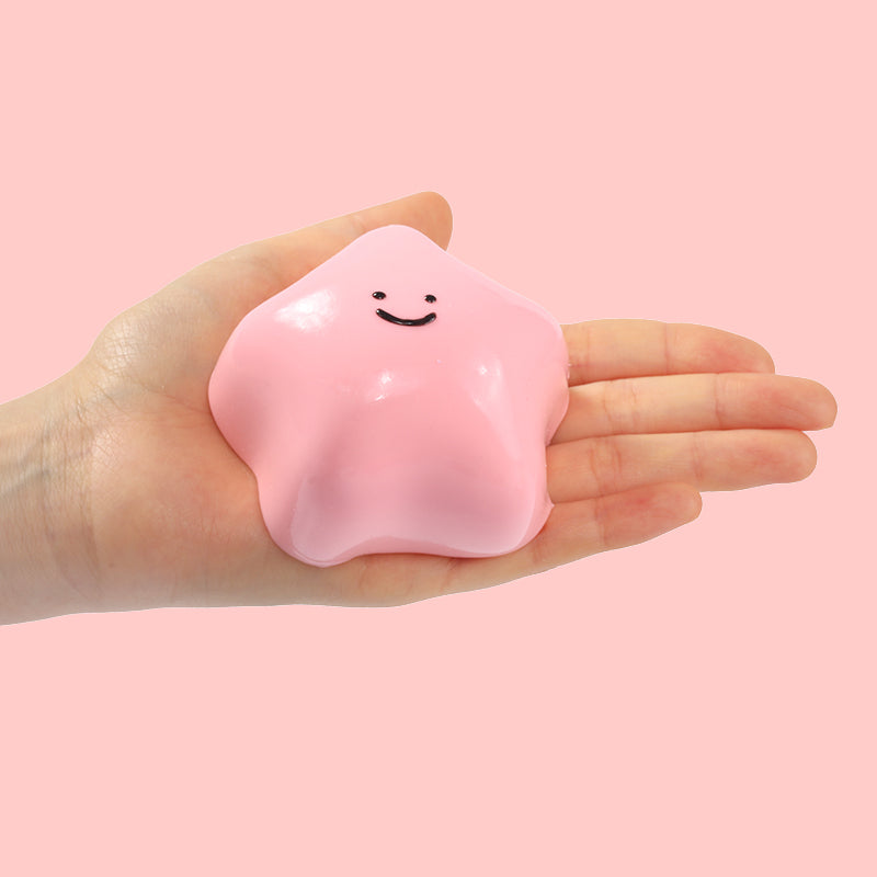 185g Pink Smiley Face Star Taba Squishy – FUFUSQUISHY