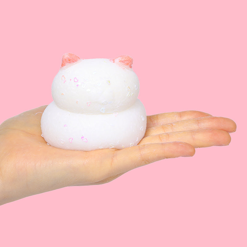 White Pink Fat Cat Squishy – FUFUSQUISHY