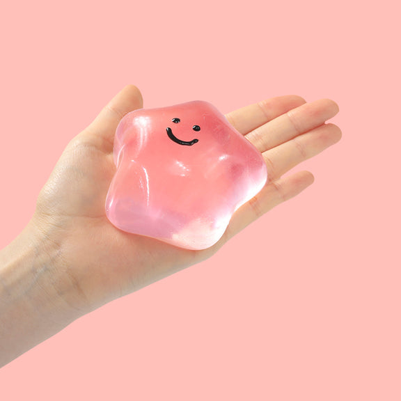 180g Crystal Pink Transparent Smiley Star Taba Squishy – FUFUSQUISHY
