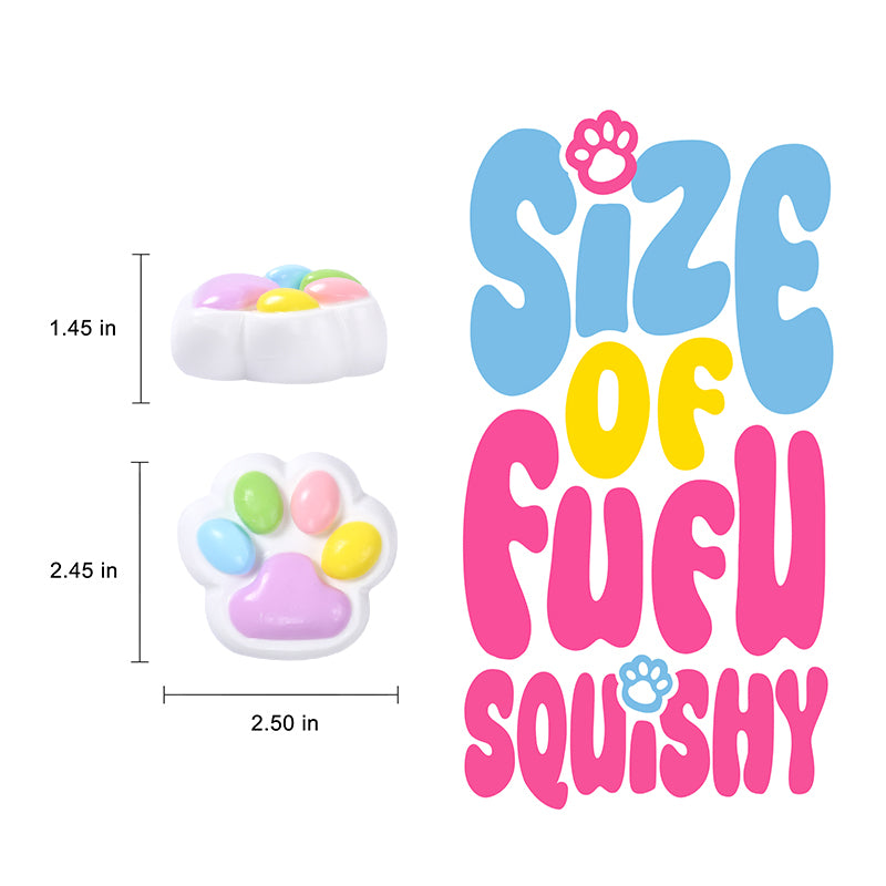 80g White Base Purple with Rainbow Cat Paw Taba Squishy – FUFUSQUISHY