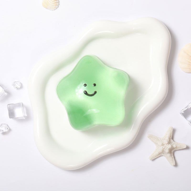 180g Crystal Green Transparent Smiley Star Taba Squishy – FUFUSQUISHY
