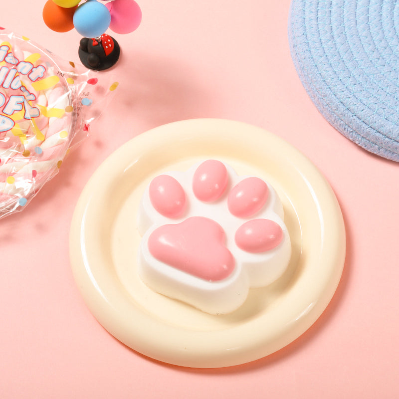 230g White Pink Cat Paw Taba Squishy – FUFUSQUISHY