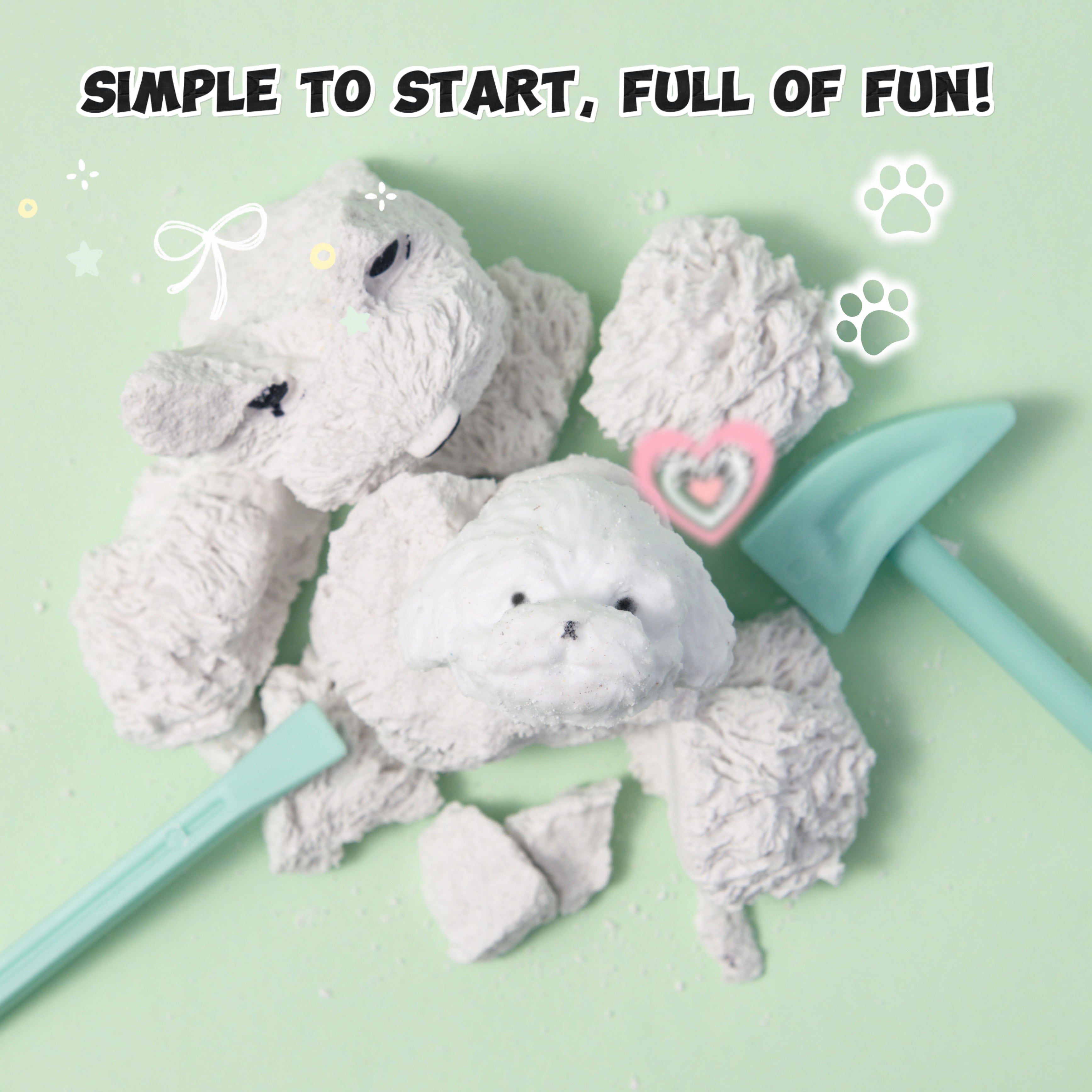 FUFUSQUISHY Puppy Head Squishy Dig Kit