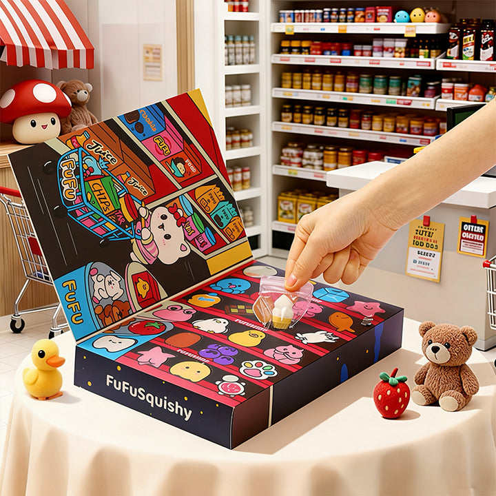 30pcs Random FUFUSQUISHY Surprise Squishy Pop Box