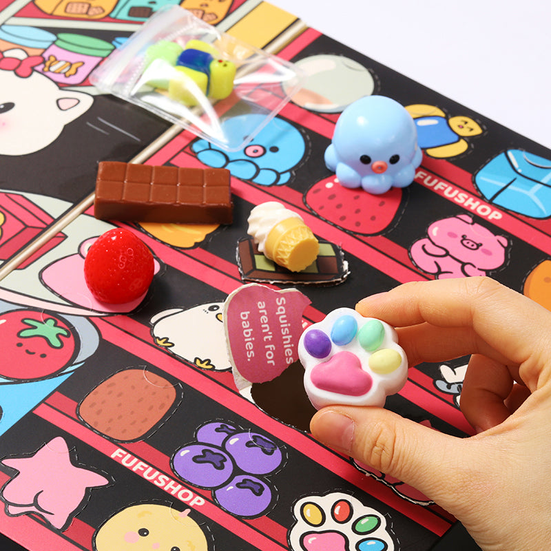 30pcs Random FUFUSQUISHY Surprise Squishy Pop Box