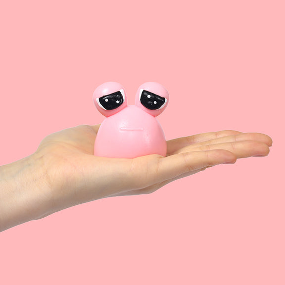 70g Pink Sad Frog Pou Taba Squishy – FUFUSQUISHY