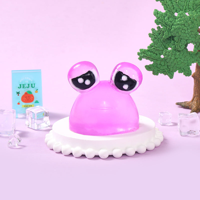 100g Crystal Purple Sad Frog Pou Taba Squishy – FUFUSQUISHY